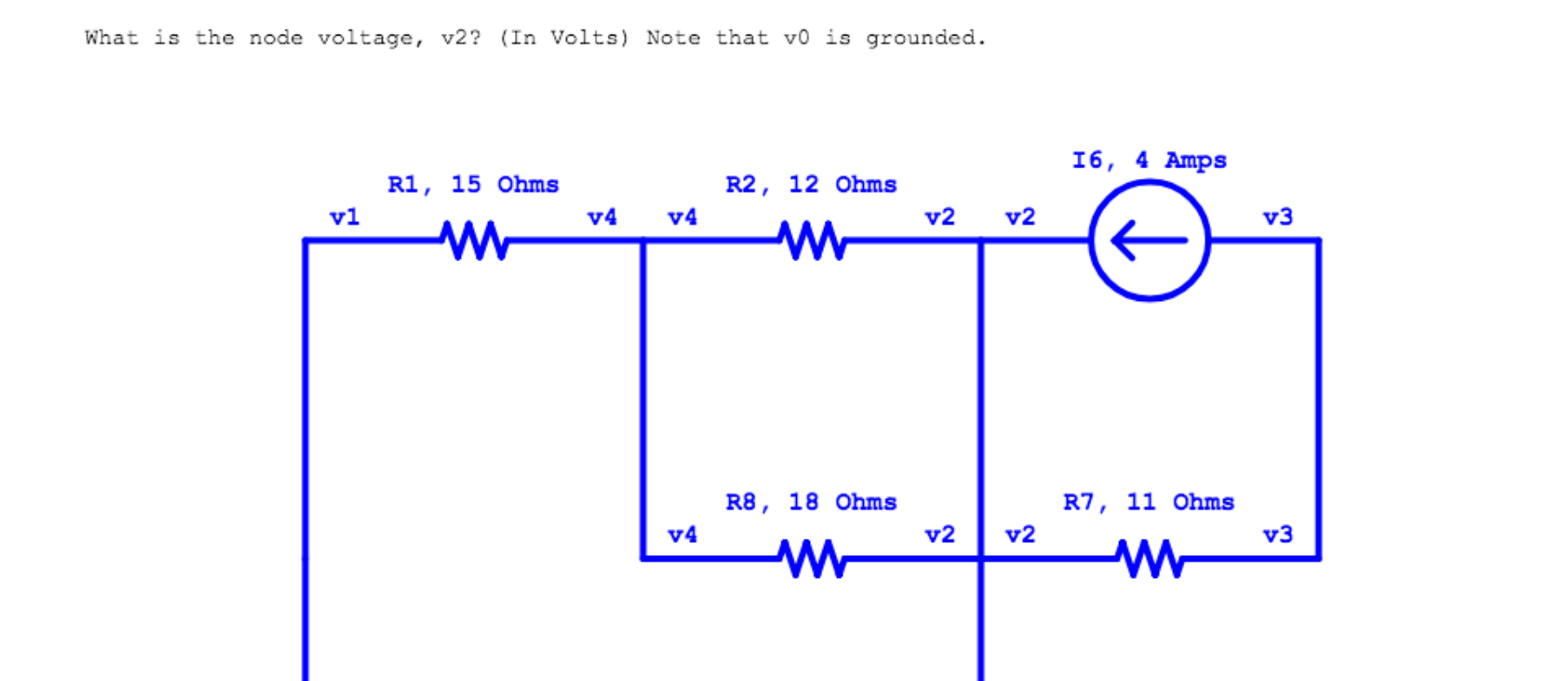 Solved What is the node voltage, v2? (In Volts) Note that vo | Chegg.com