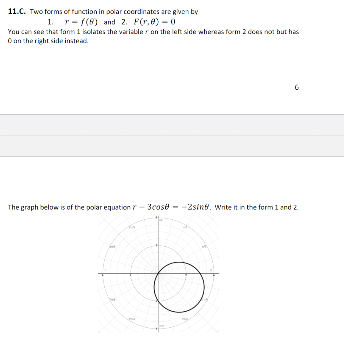 Solved 11.C. Two forms of function in polar coordinates are | Chegg.com