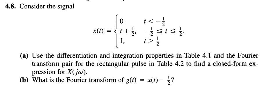 Solved 4.8. Consider the signal | Chegg.com
