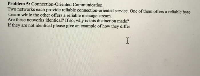 Solved Problem 5: Connection-Oriented Communication Two | Chegg.com