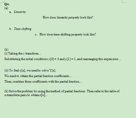 Solved How does linearity property look like? b. | Chegg.com