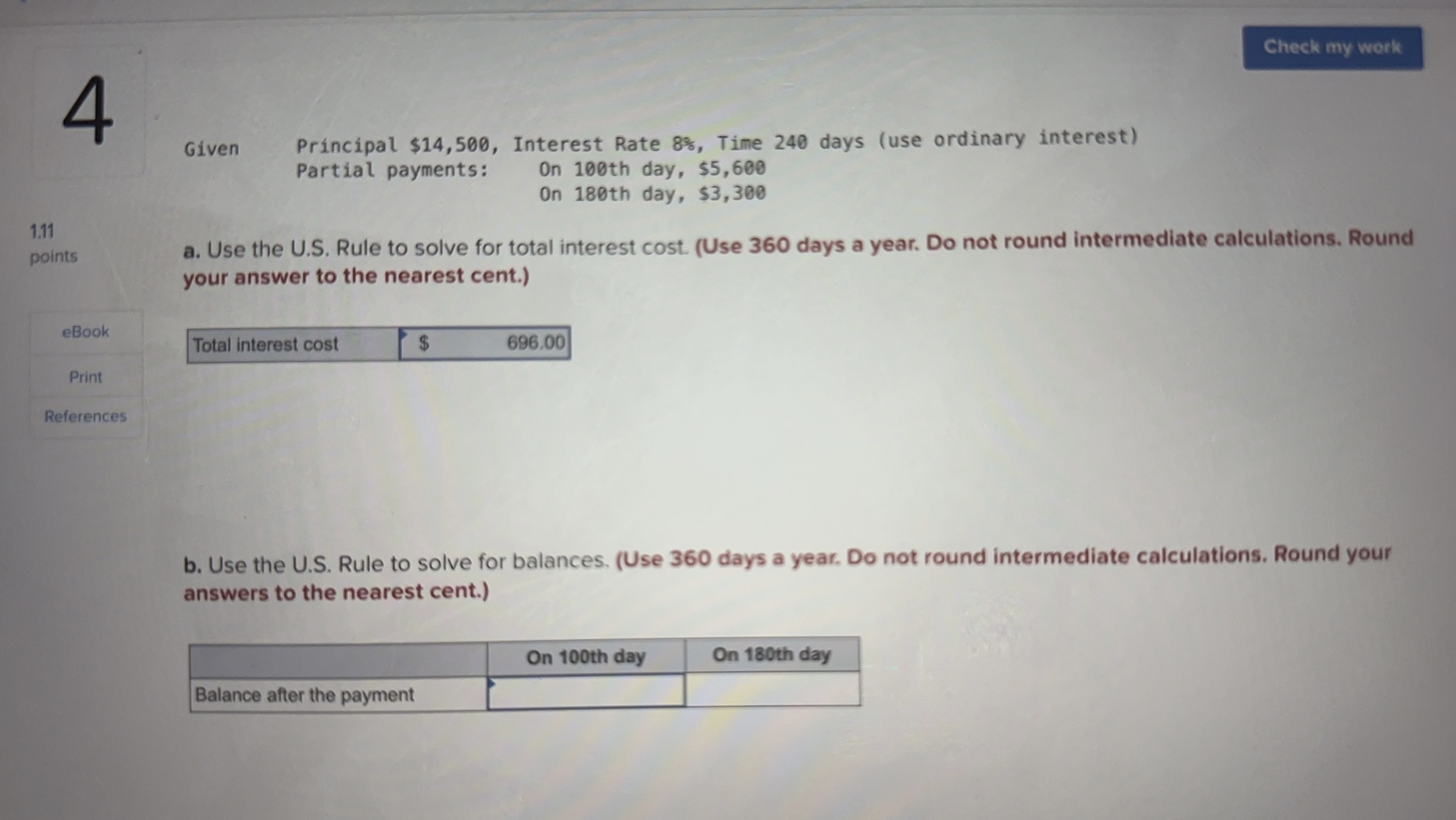 Solved Given Principal $14,500, Interest Rate 8%, Time 240 | Chegg.com