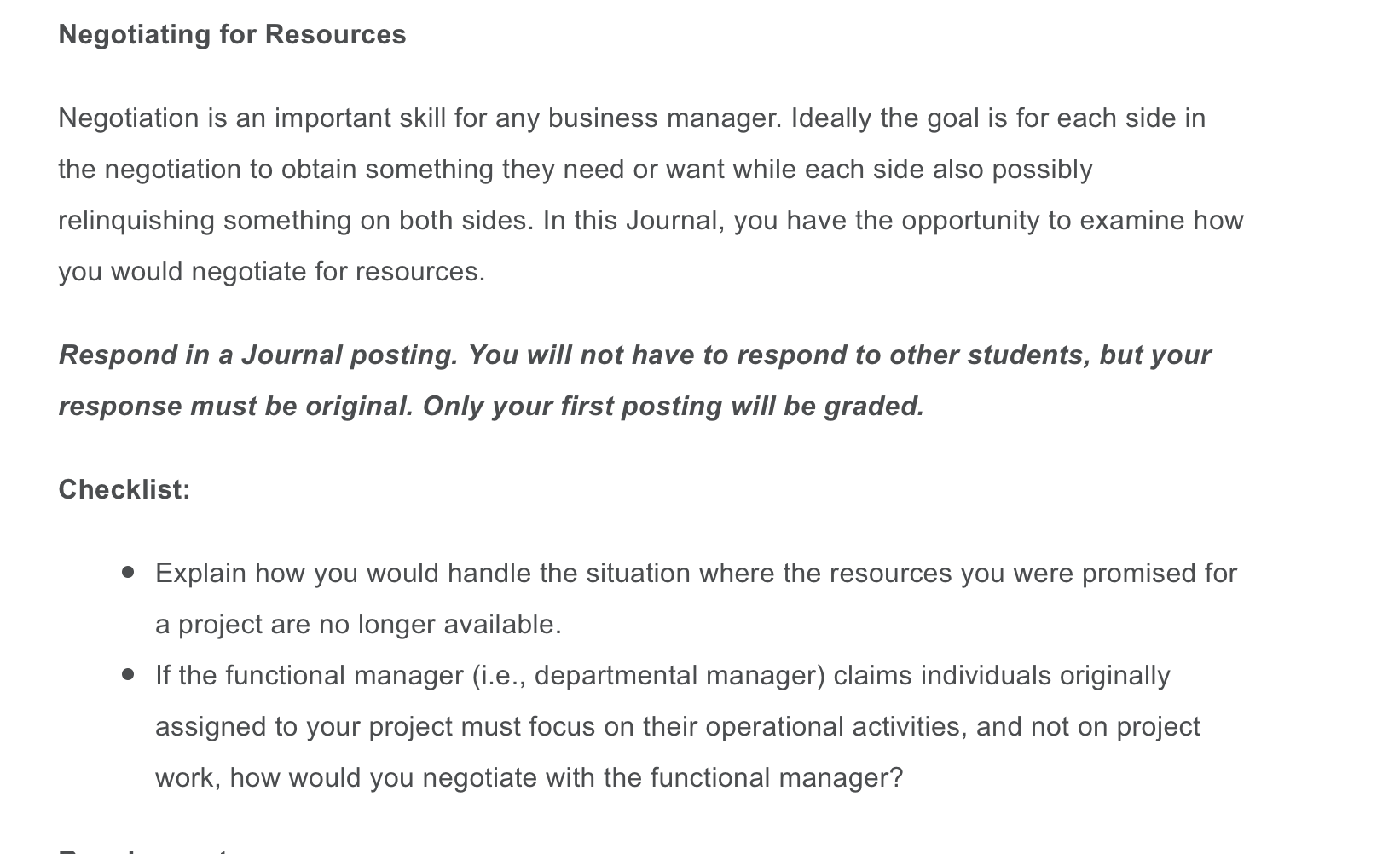 Solved Negotiating for Resources Negotiation is an important | Chegg.com