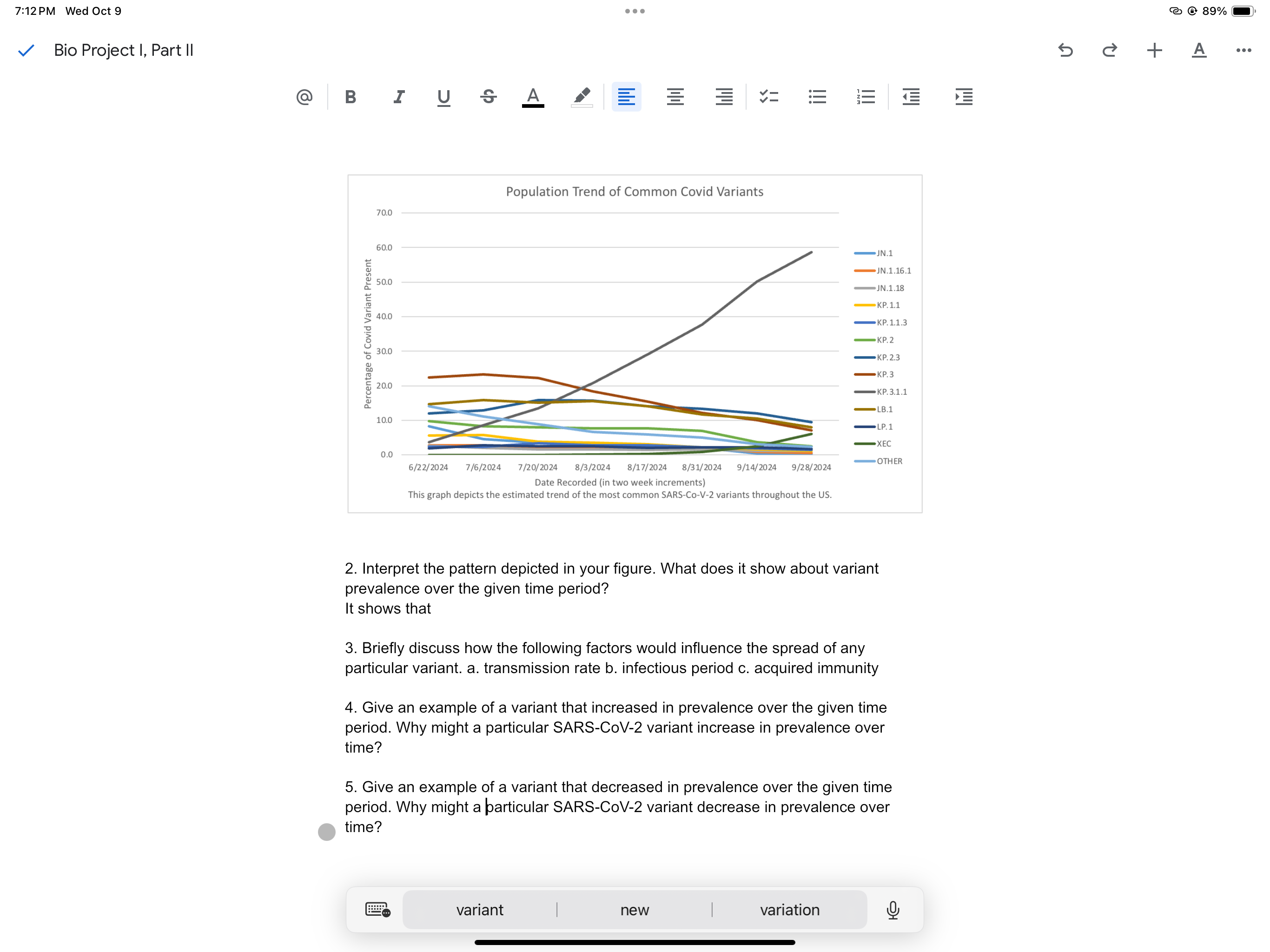 Solved Bio Project I, Part II2. ﻿Interpret the pattern | Chegg.com