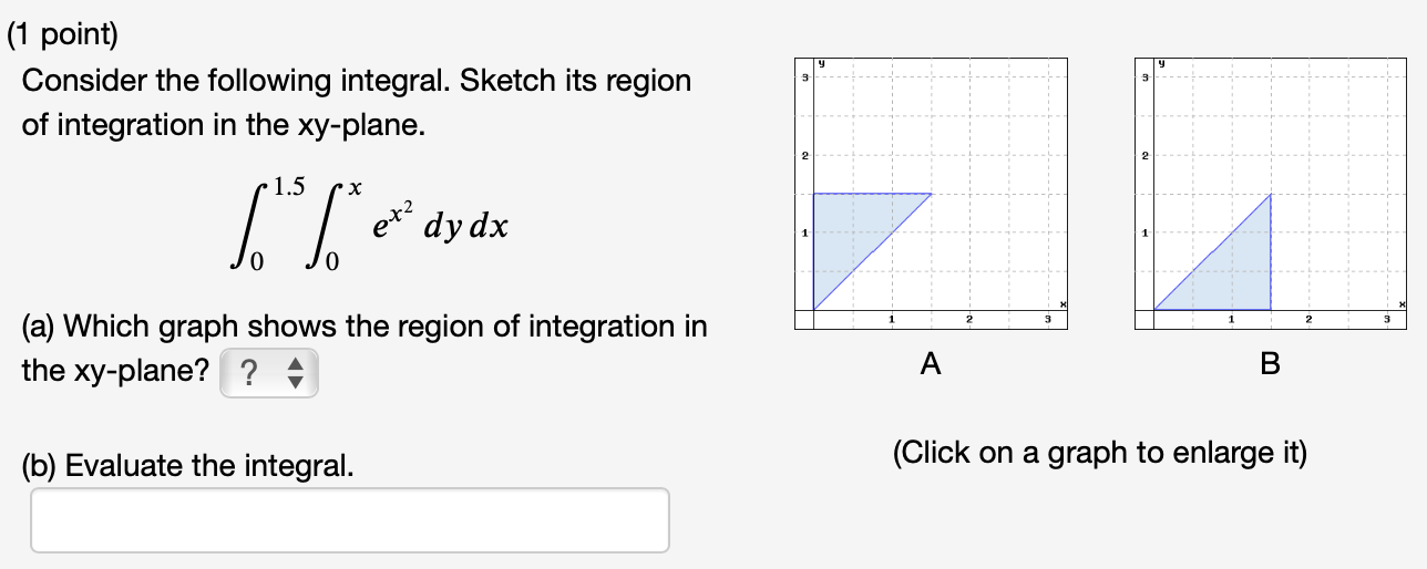 Solved (1 point) Consider the following integral. Sketch its | Chegg.com