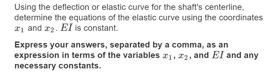 Solved Using the deflection or elastic curve for the shaft's | Chegg.com