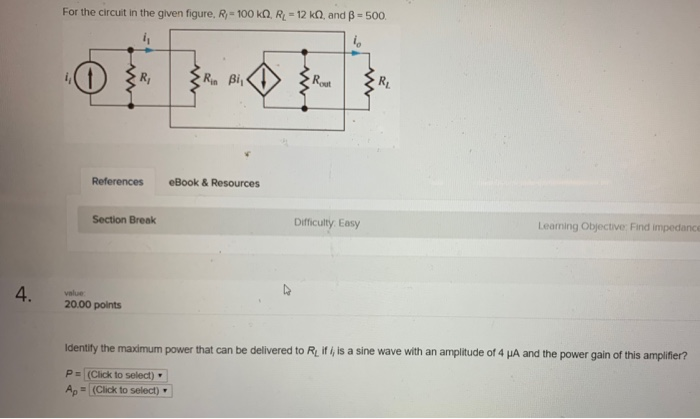 Solved 20.00 points Calculate the g-parameters for the | Chegg.com