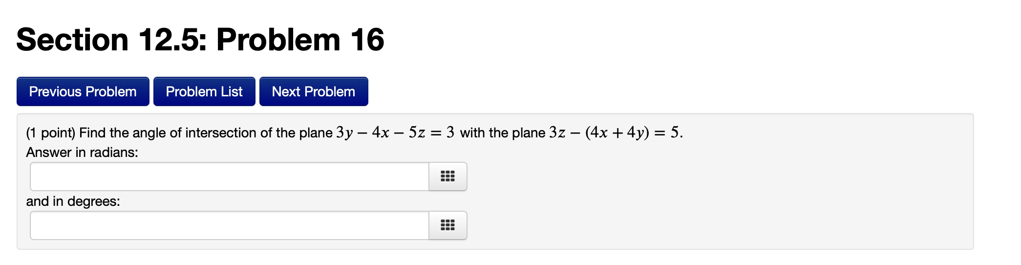 Solved Section 12.5: Problem 16 Previous Problem Problem | Chegg.com