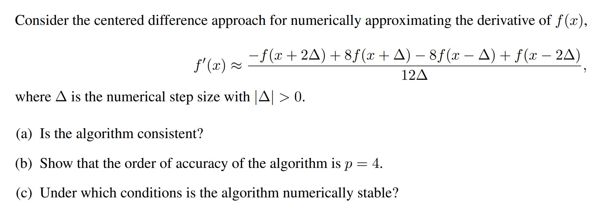 Solved Consider the centered difference approach for | Chegg.com
