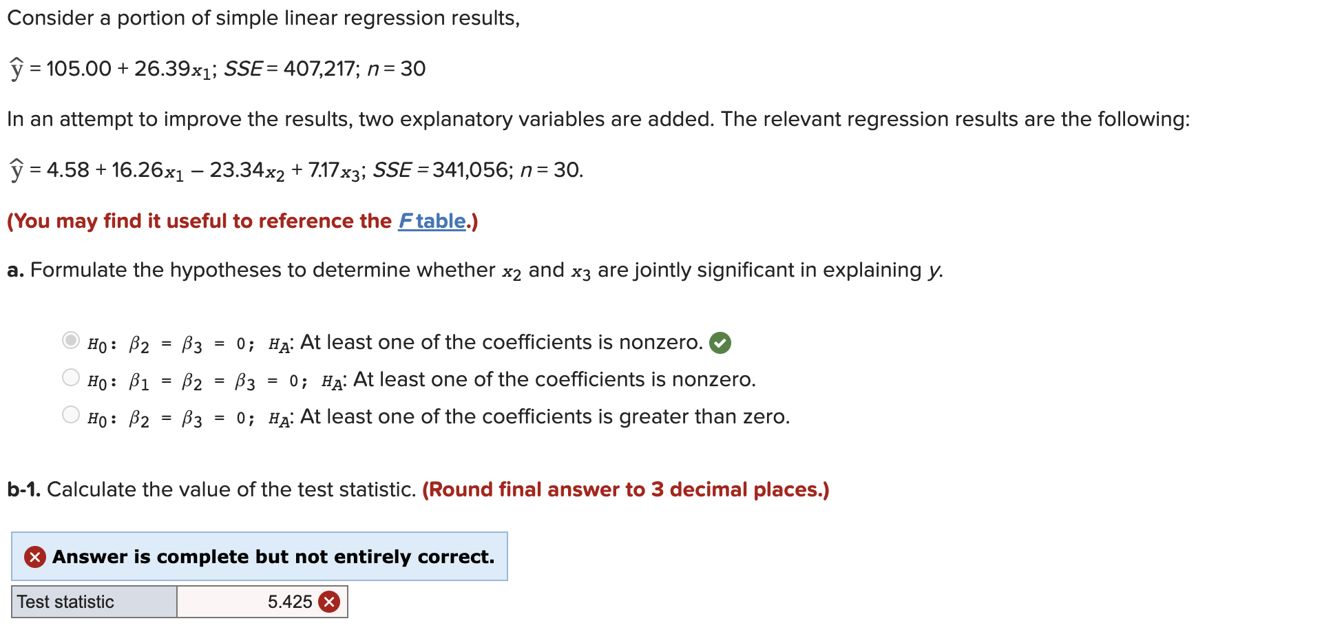 Solved Consider a portion of simple linear regression | Chegg.com