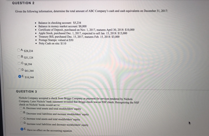 Solved QUESTION 2 Given the following information, determine | Chegg.com
