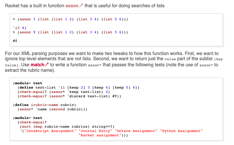 Racket has a built in function assoc ↗ that is useful | Chegg.com