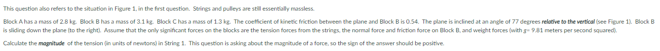 Solved Figure 1: String 1 B String 2 A с Three blocks (A, B, | Chegg.com