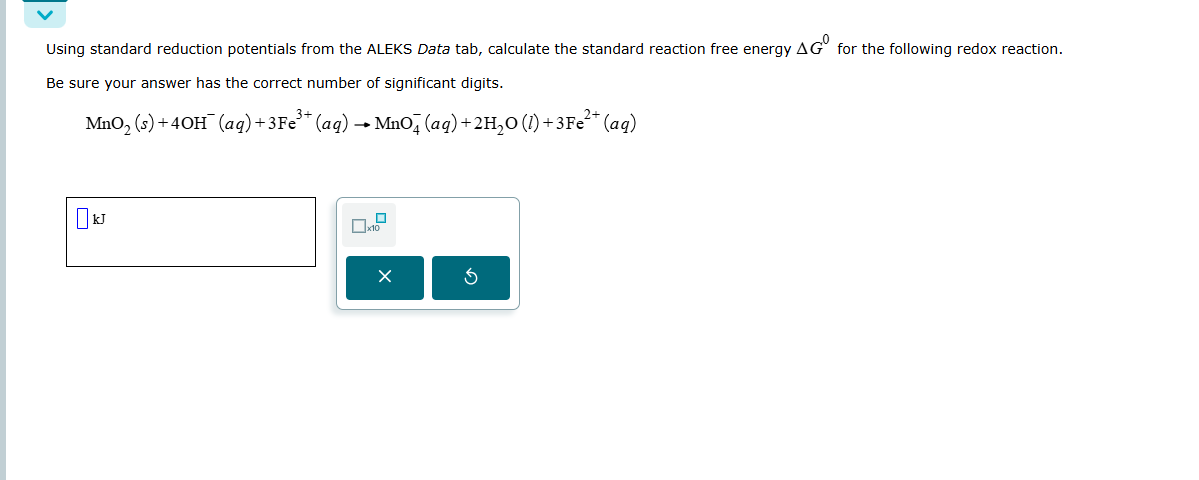Solved Using Standard Reduction Potentials From The Aleks