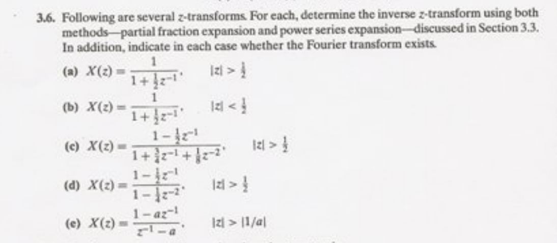Solved 3.6. Following are several z-transforms For each, | Chegg.com