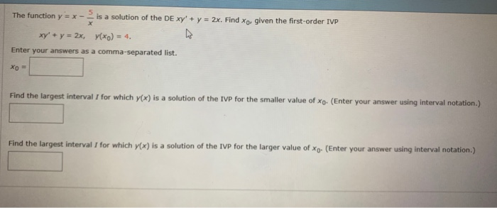 Solved 5 The function y-x- is a solution of the DE xy' + y = | Chegg.com