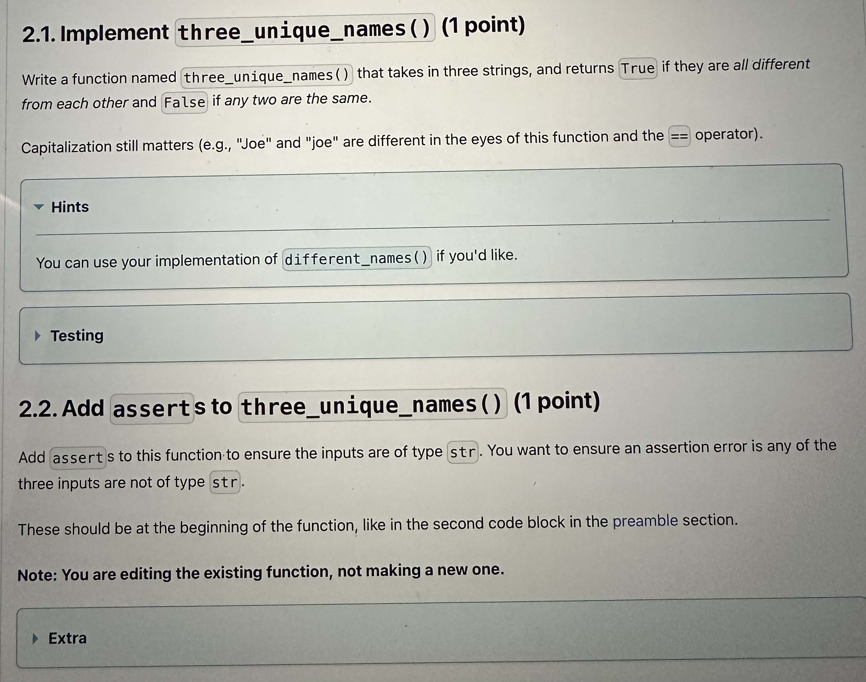Solved Write a function named that takes in two strings, and | Chegg.com