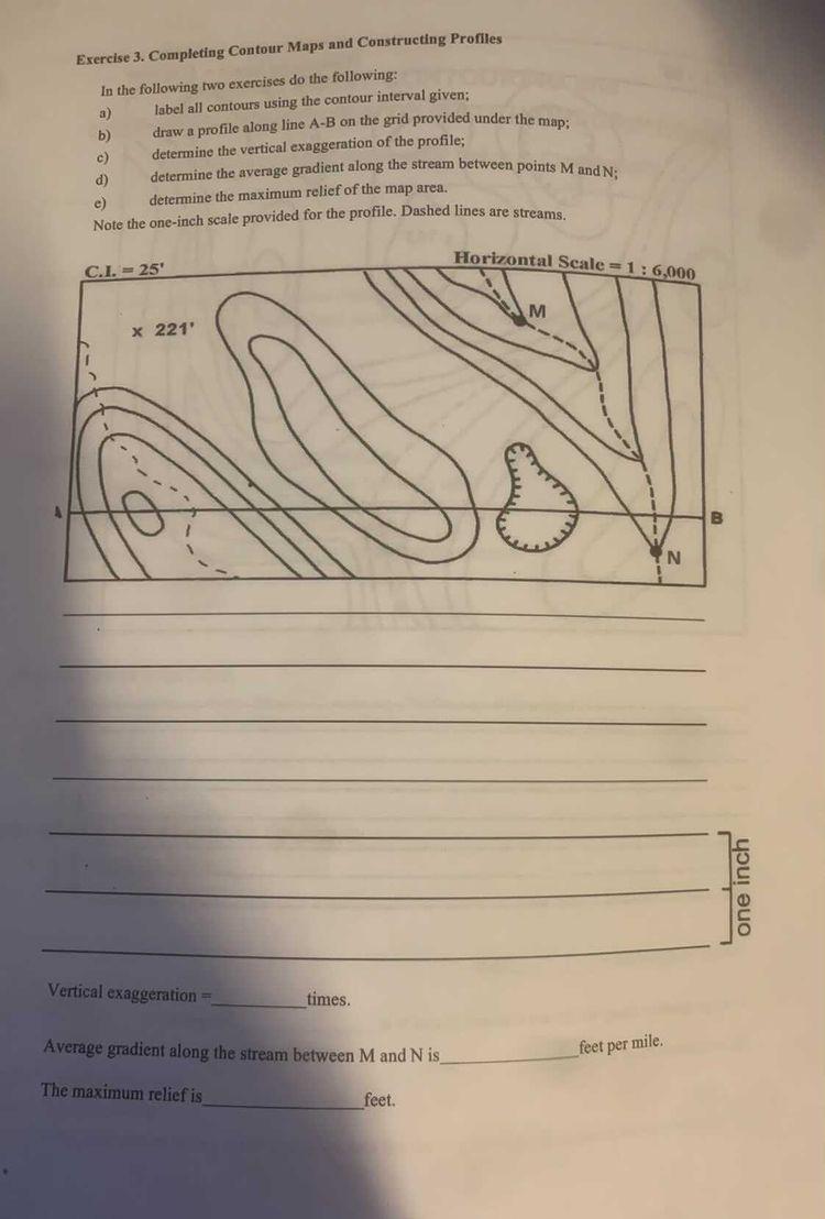 Solved Exercise 3. Completing Contour Maps and Constructing | Chegg.com