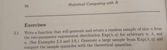 Solved Statistical Computing with R 3.1 Exercises Write a | Chegg.com