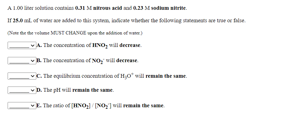 Solved A 1.00 liter solution contains 0.31 M nitrous acid | Chegg.com