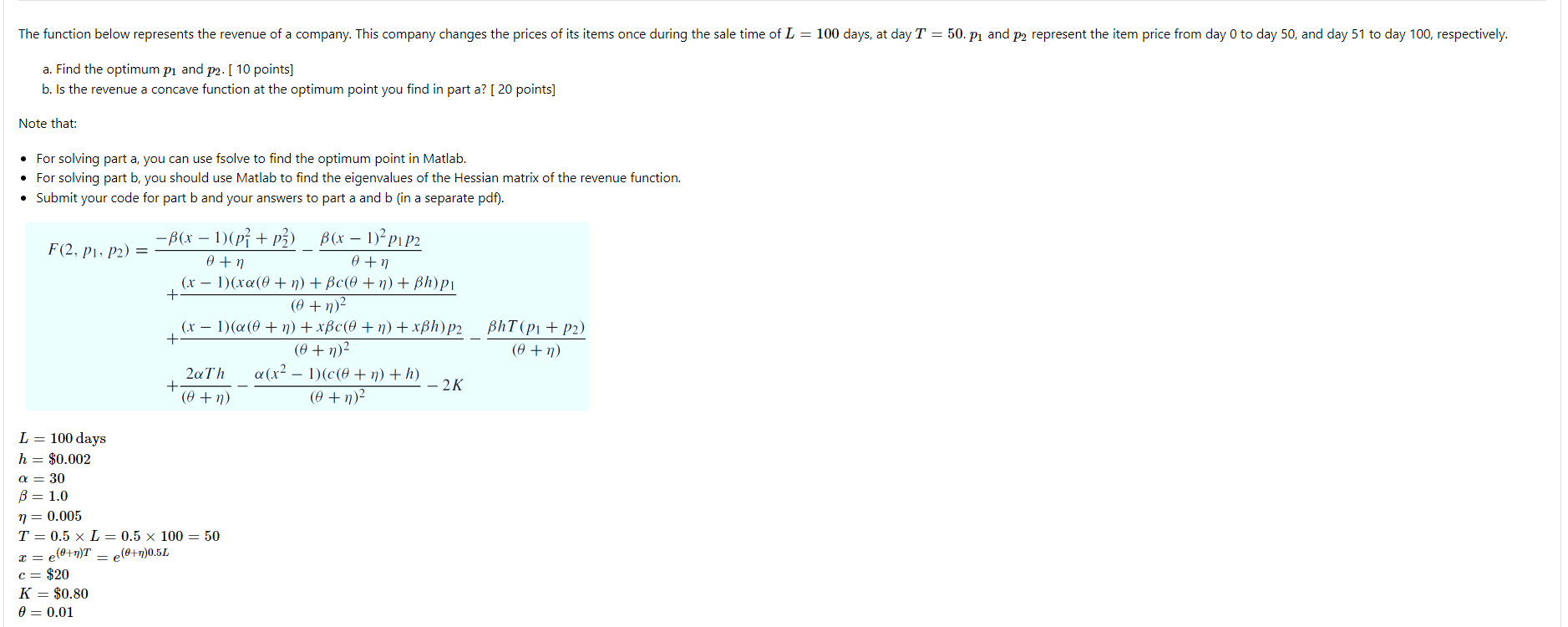 Solved a. Find the optimum p1 and p2. [ 10 points] b. Is the | Chegg.com