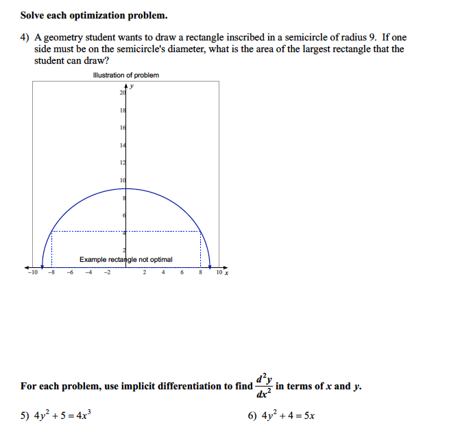 Solved Solve each optimization problem. 4) A geometry | Chegg.com
