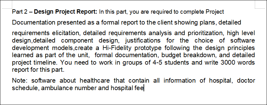 Part 2 - Design Project Report: In this part, you are | Chegg.com