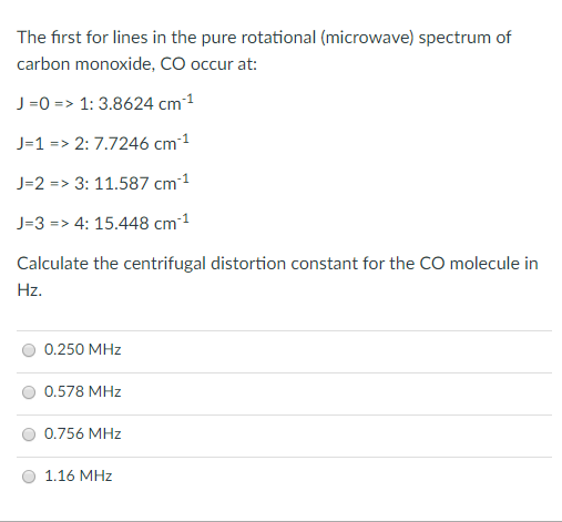 Solved The first for lines in the pure rotational | Chegg.com