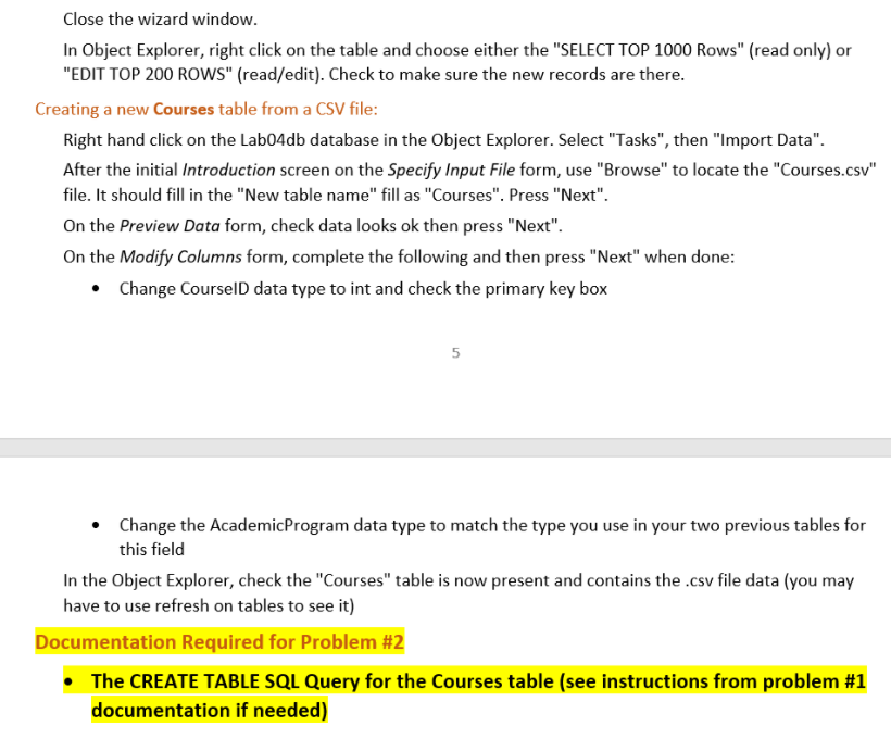Solved Open Microsoft SQL Server Management Studio When | Chegg.com