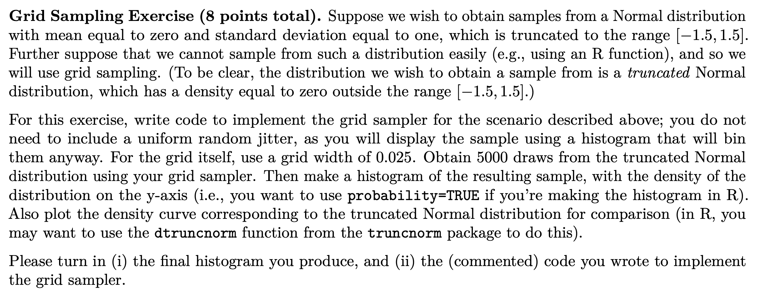 a 7 Grid Sampling Exercise (8 points total). Suppose | Chegg.com