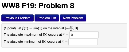 Solved ww8 F19: Problem 8 Previous Problem Problem List Next | Chegg.com