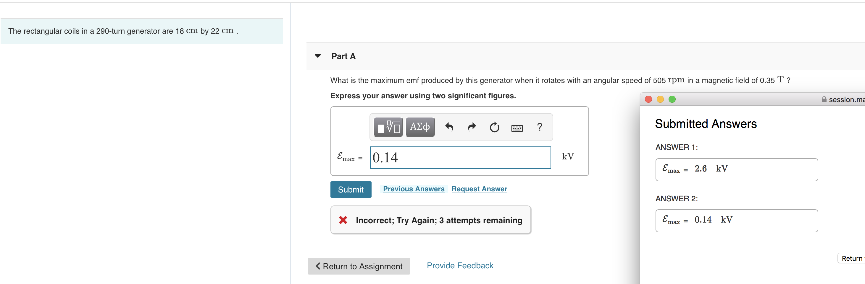Solved The rectangular coils in a 290-turn generator are 18 | Chegg.com