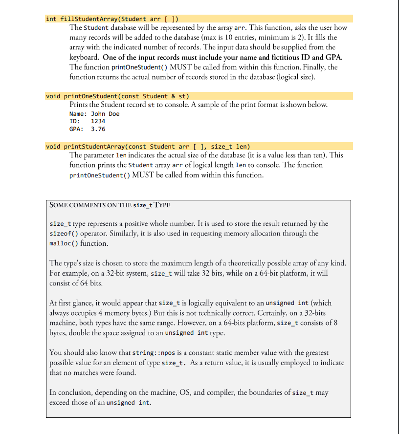 Solved Lab 12 - Intro to C++ Structured Data In this | Chegg.com