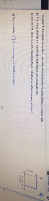 Solved The graph to the right is the uniform probability | Chegg.com