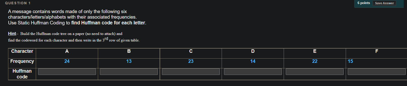 Solved QUESTION 1 A message contains words made of only the | Chegg.com