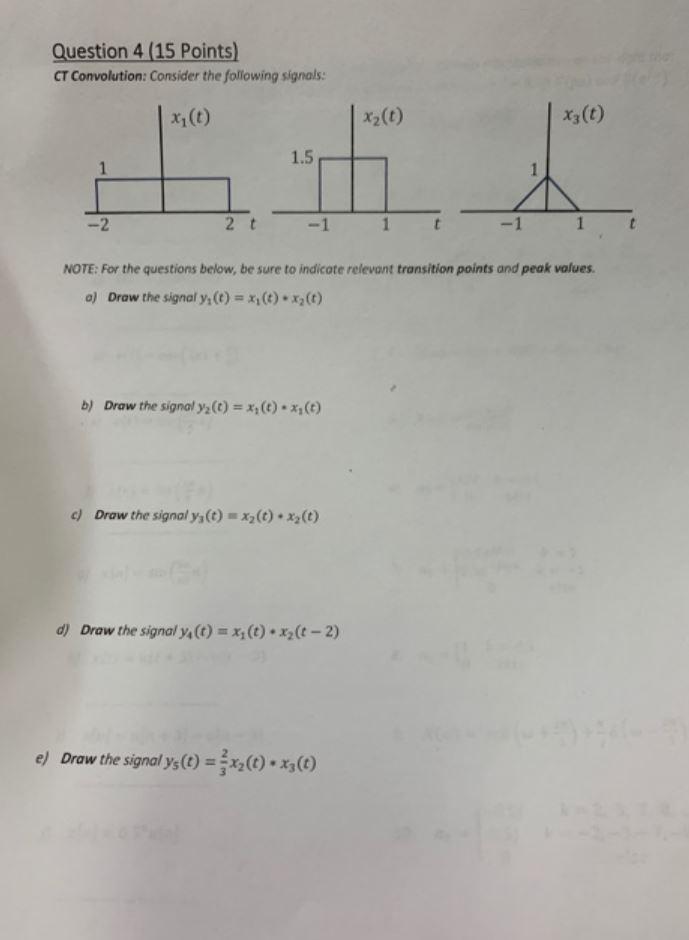 Solved Question 4 (15 Points) CT Convolution: Consider the | Chegg.com