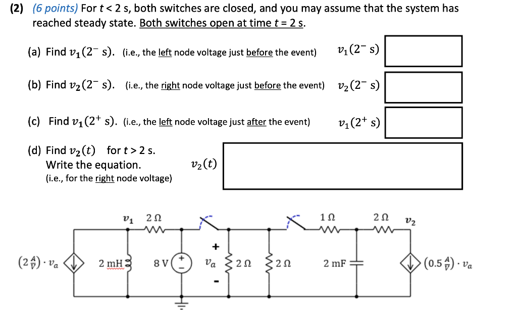 Solved (2) (6 points) For t