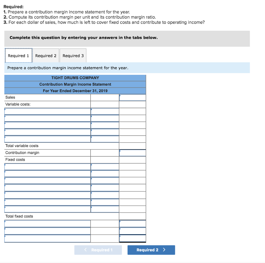 Solved Problem 18-1A Contribution margin income statement | Chegg.com