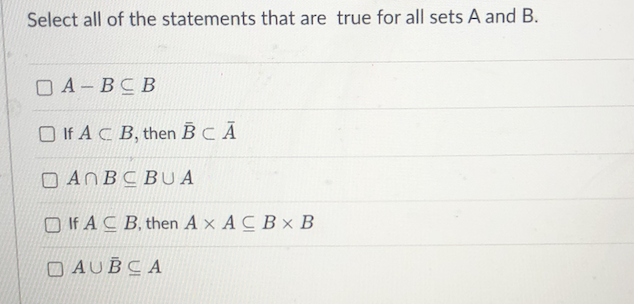Solved Select all of the statements that are true for all | Chegg.com