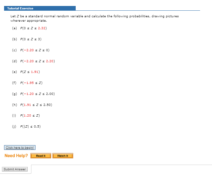 Solved Tutorial Exercise Let Z be a standard normal random | Chegg.com
