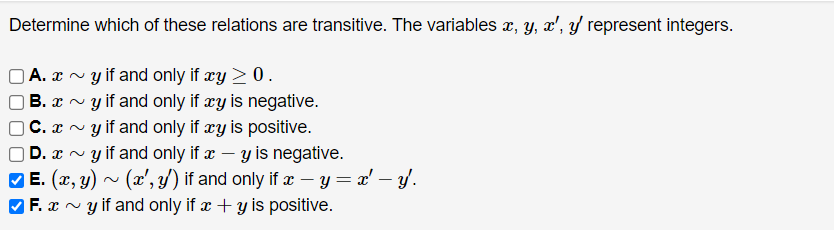 Solved Determine which of these relations are transitive. | Chegg.com