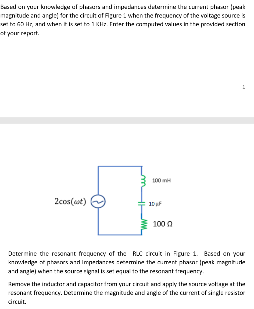 Solved Based on your knowledge of phasors and impedances | Chegg.com