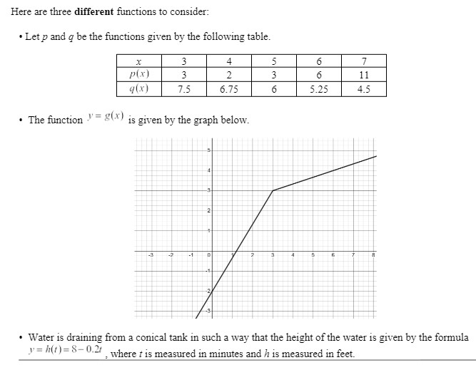 Solved Here are three different functions to consider: - Let | Chegg.com