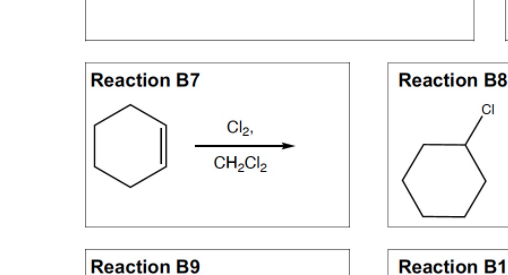 Solved Reaction B7 Reaction B8 CI Cl2 CHCI2 Reaction B9 | Chegg.com