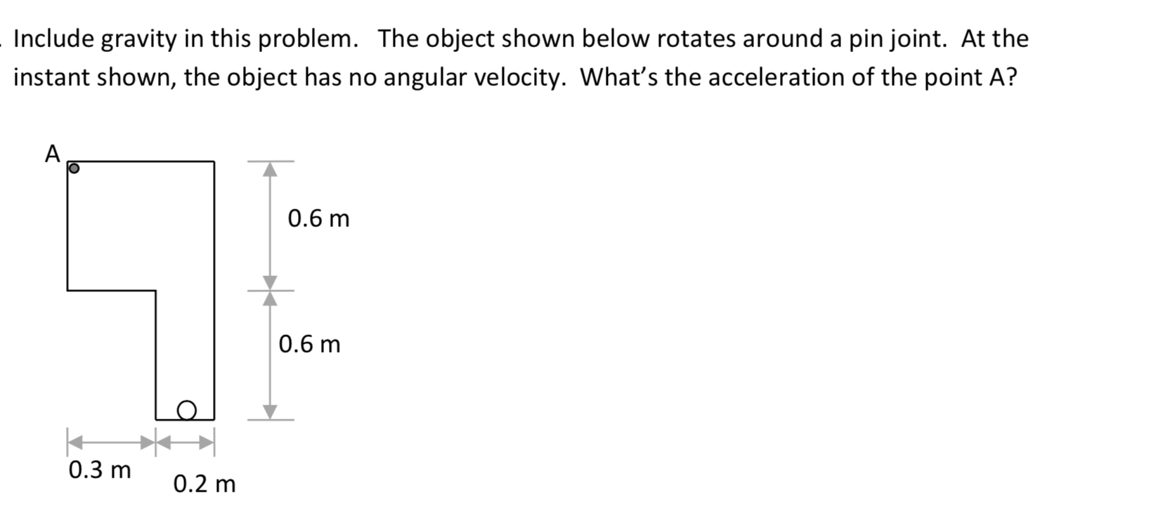 Solved - Include gravity in this problem. The object shown | Chegg.com