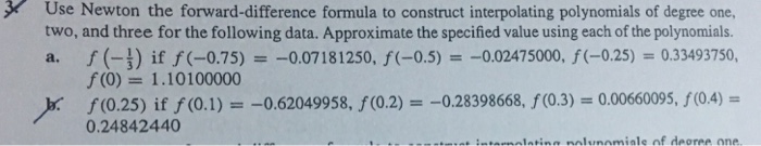 Solved E SET 3.3 Use Eq. (3.10) or Algorithm 3.2 to | Chegg.com
