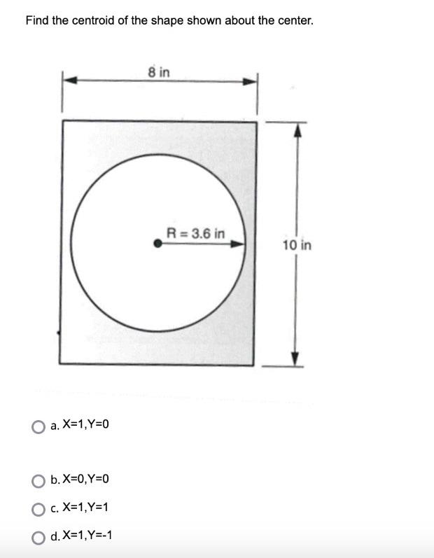 Solved Find the centroid of the shape shown about the | Chegg.com