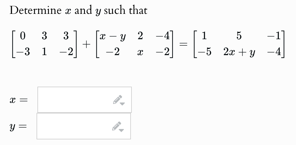 Solved Determine x ﻿and y ﻿such | Chegg.com