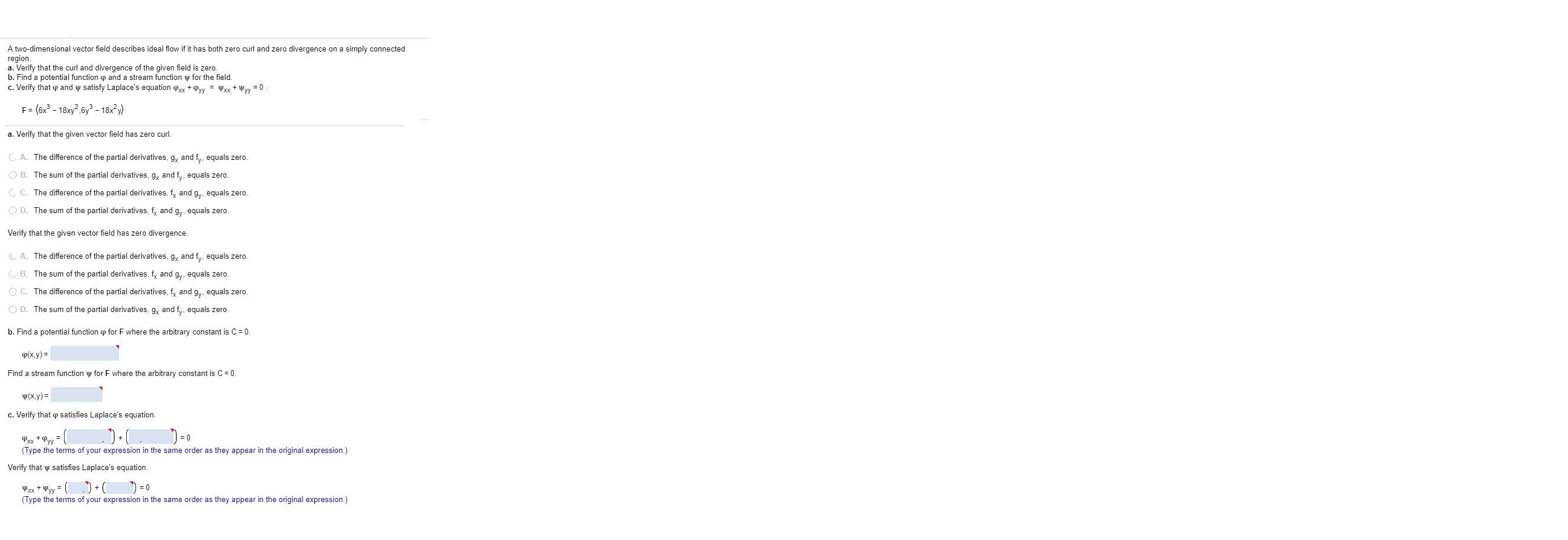 Solved A two-dimensional vector field describes ideal flow | Chegg.com