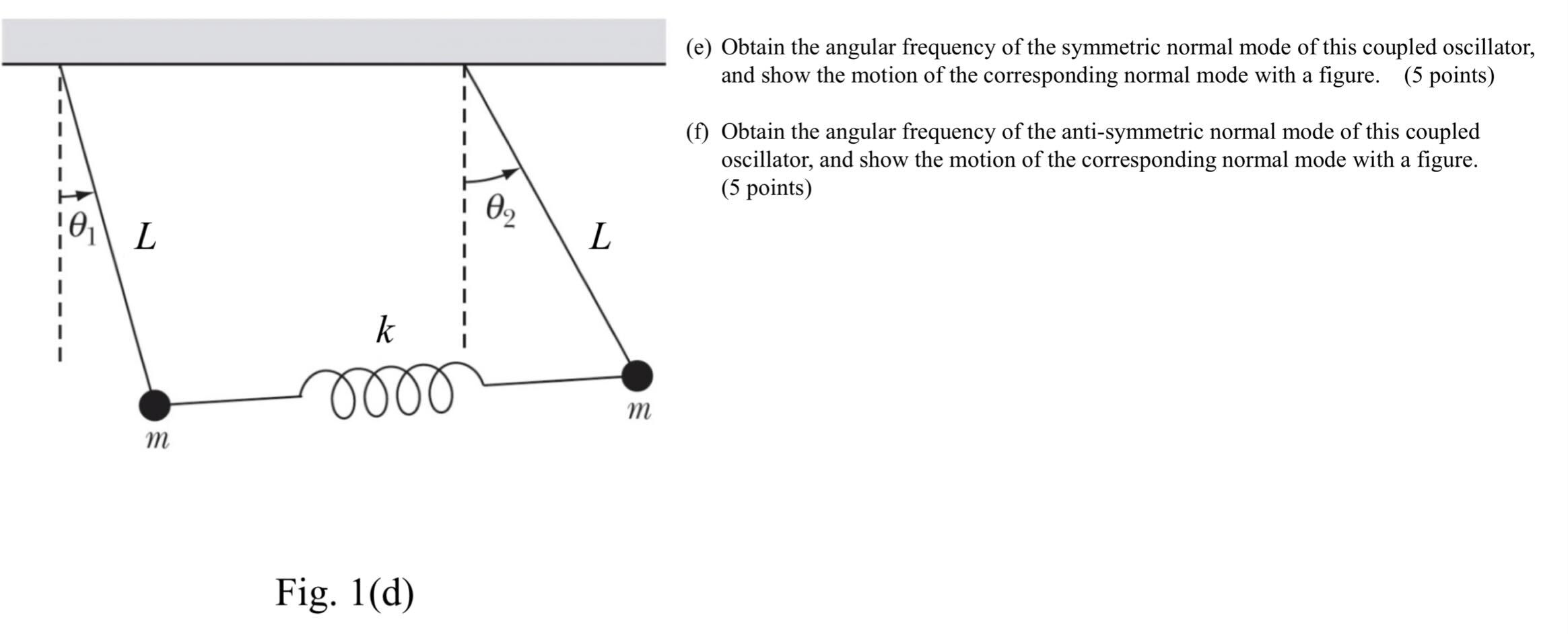 (e) Obtain the angular frequency of the symmetric | Chegg.com